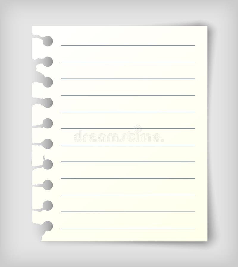 Hoja Del Papel De Nota Con Las Líneas Ilustración del Vector ...