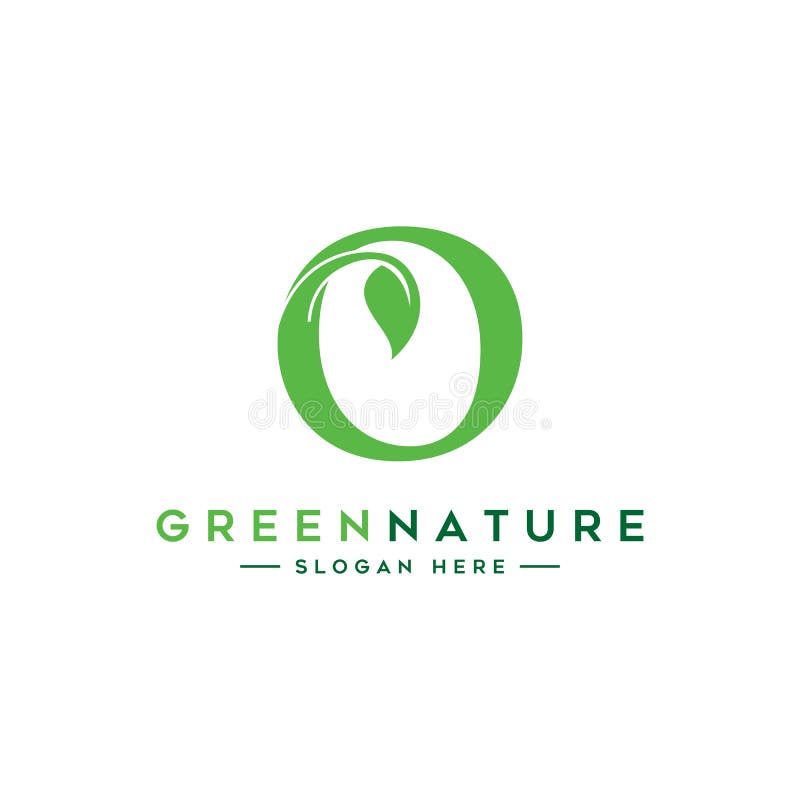 Hoja Logo Natural Logos De La Letra O Stock de ilustración ...
