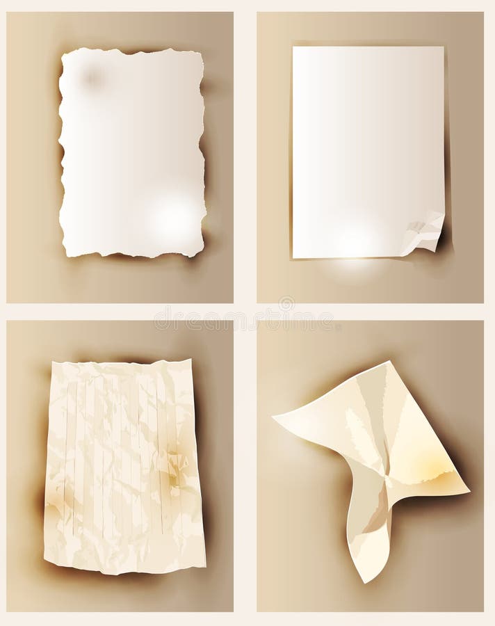 Hojas De Papel Del Vector Fijadas Stock de ilustración - Ilustración de ...