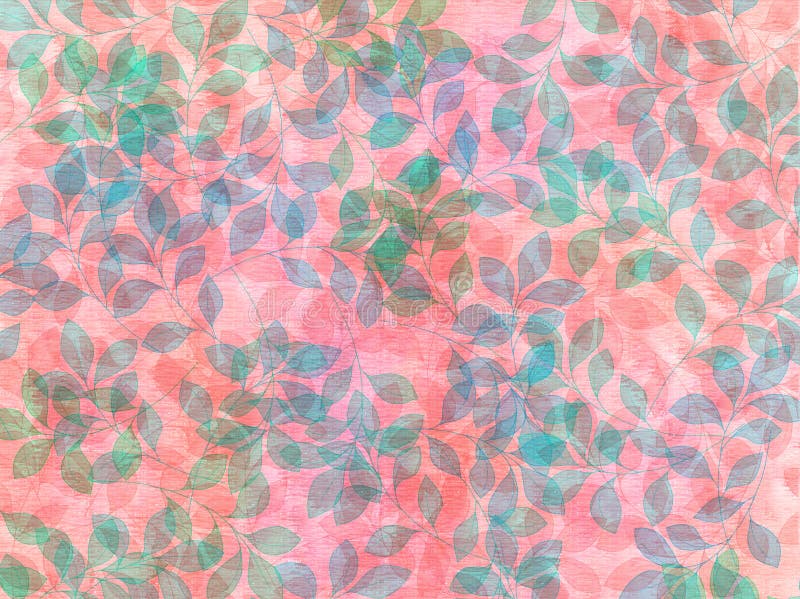 Hojas Del Color De Rosa Que Brillan Intensamente Stock de ilustración ...