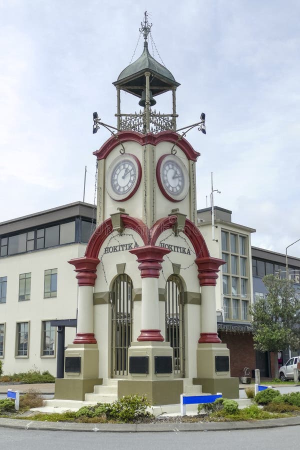 Hokitika Clock Tower stock photo. Image of town, memorial - 215662030