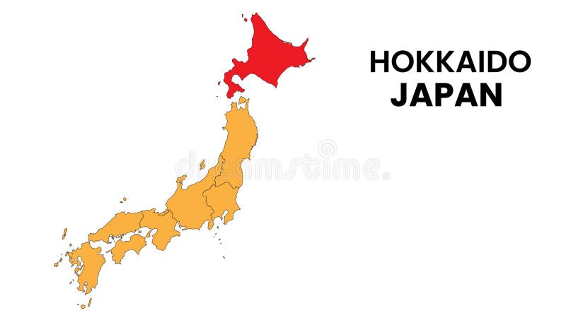 Hokkaido Map in Japan. Vector Map of Japan. Map of the Provinces of ...