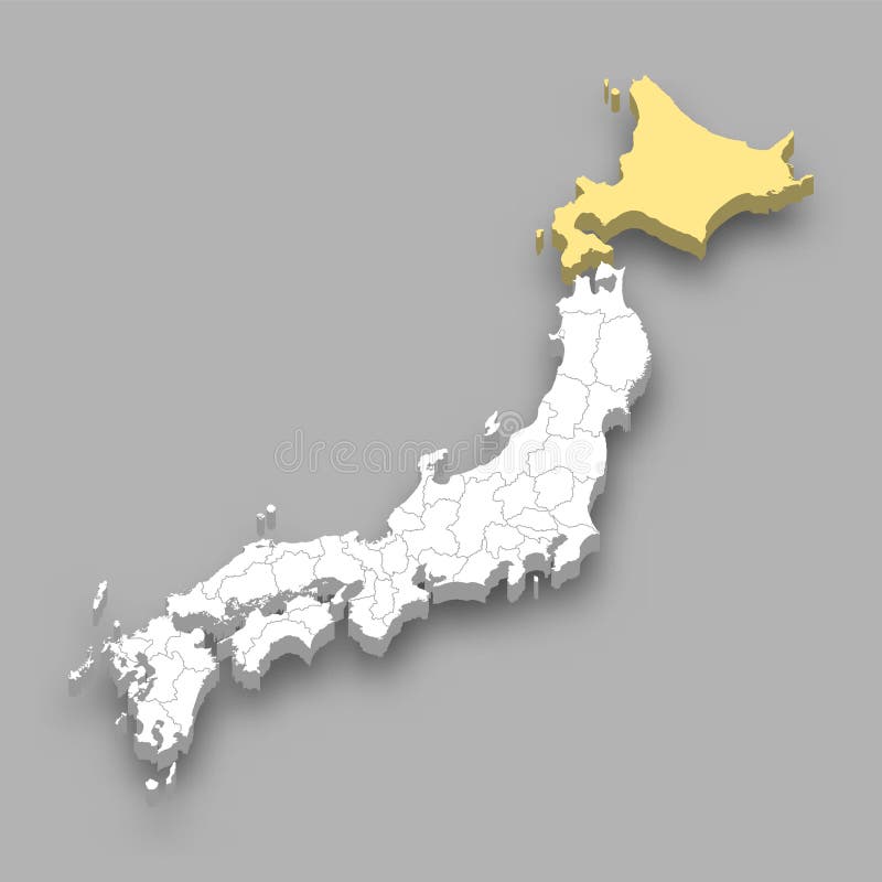 Hokkaido Region Location within Japan Map Stock Vector - Illustration ...