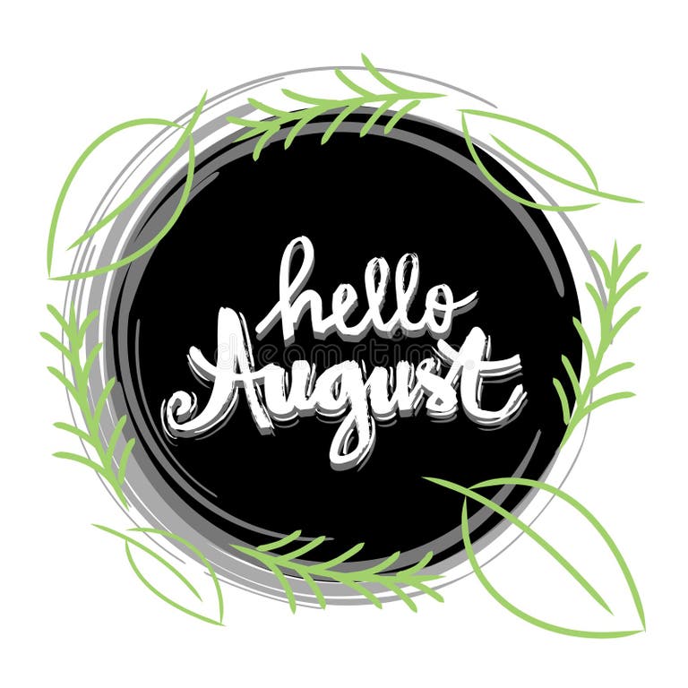 Hola augusto stock de ilustración. Ilustración de postal - 96000262