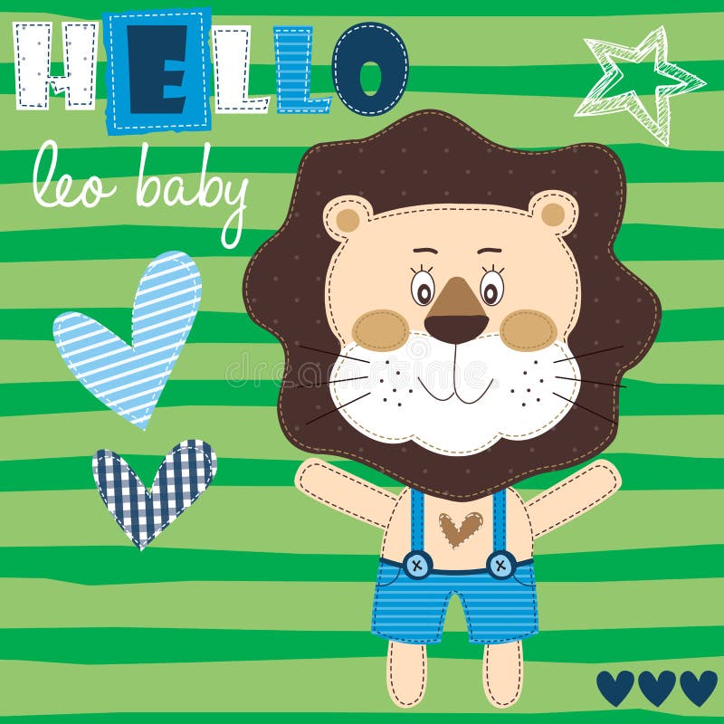 Hola Ejemplo Del Vector Del Bebé De Leo Ilustración del Vector ...