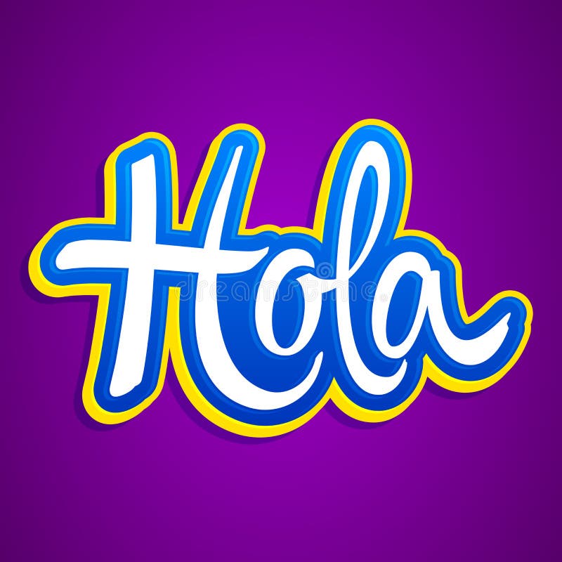 Hola Hola En Español Palabra De Letras Triangulares Ilustración del ...