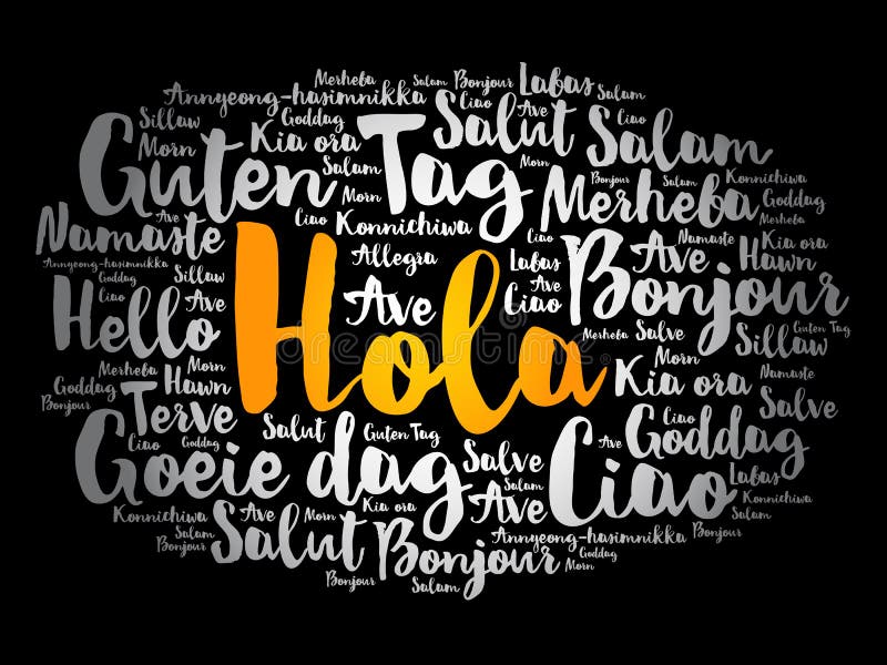 Hola, Hello Spanish Text Vector Lettering Illustration Stock Vector ...