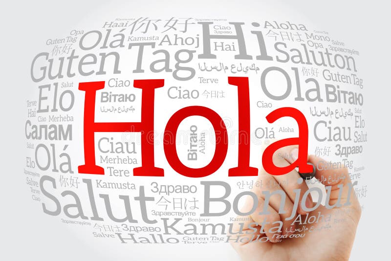 Hola! Hello Greeting in Spanish Word Cloud in Different Languages of ...