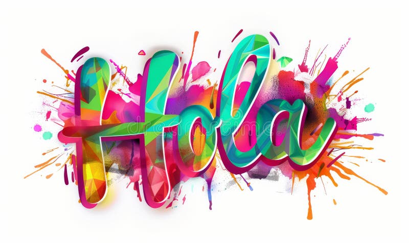Hola - Hello in Spanish. Modern Calligraphy Inspirational Text Made ...