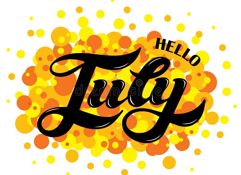Hola Julio Letras Dibujadas Mano Stock de ilustración - Ilustración de ...