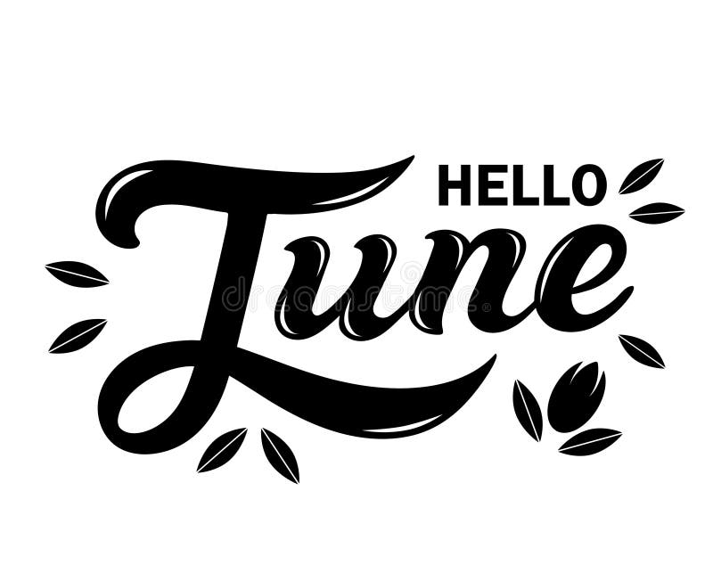 Hola Junio Letras Dibujadas Mano Stock de ilustración - Ilustración de ...