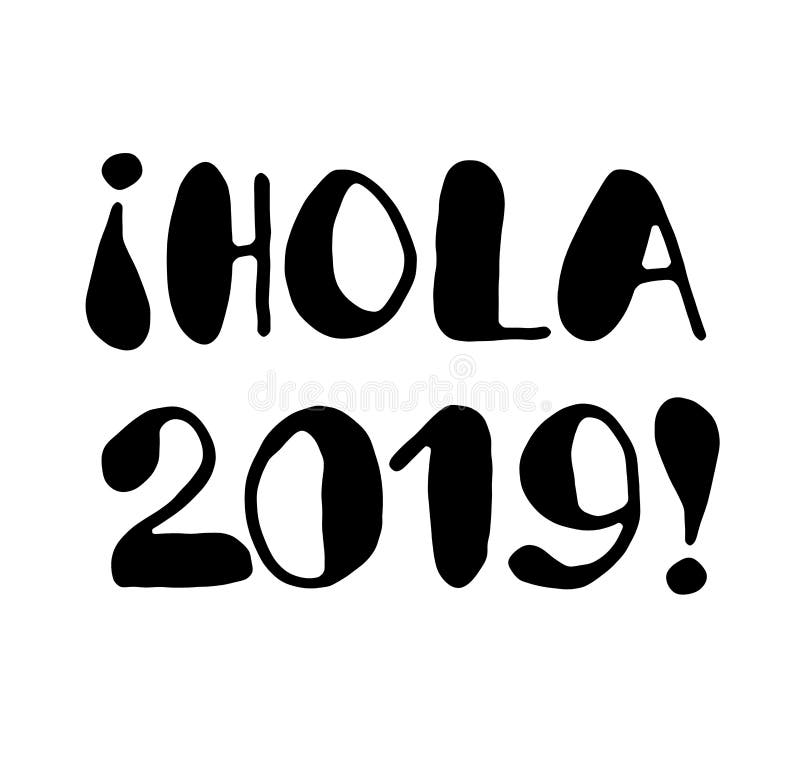 Hola! - Modern calligraphy stock illustration. Illustration of ...