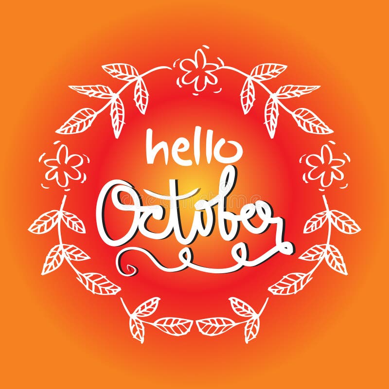 Hola octubre stock de ilustración. Ilustración de creativo - 99102273