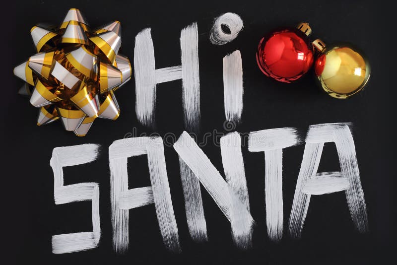 Hola santa en fondo negro stock de ilustración. Ilustración de carta ...