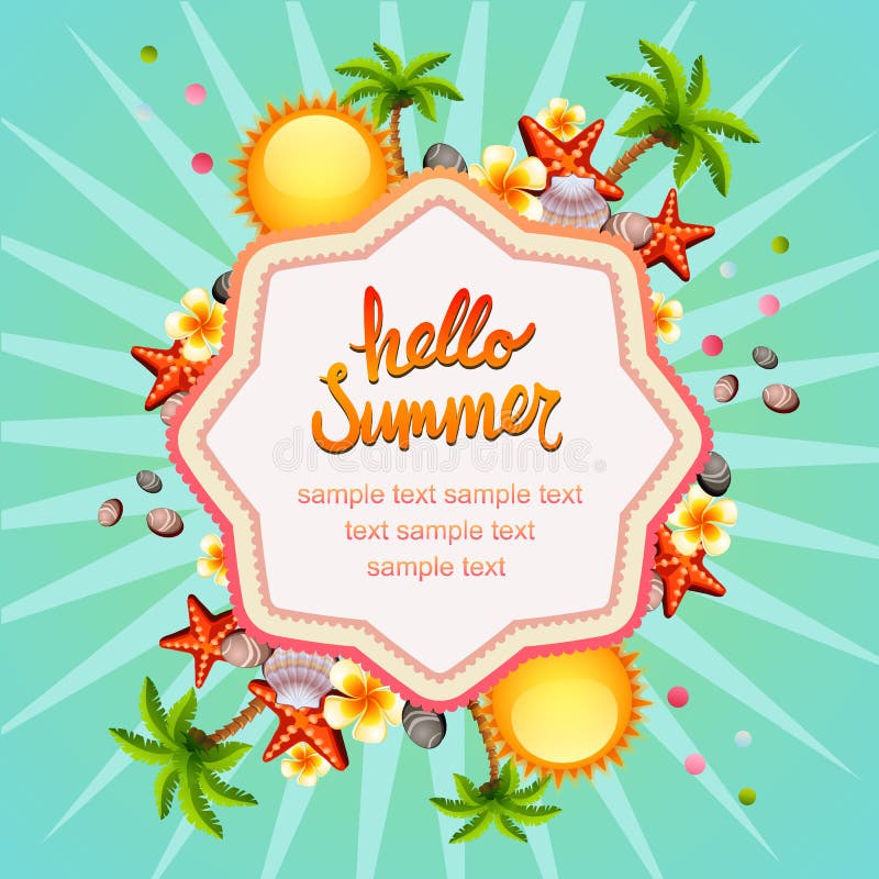 Hola sol del verano ilustración del vector. Ilustración de sunlight ...