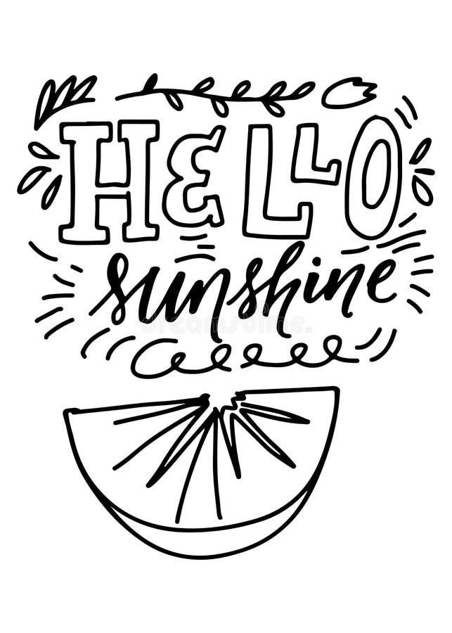 Hola, Sol Letras De La Mano Para Usted Ilustración del Vector ...