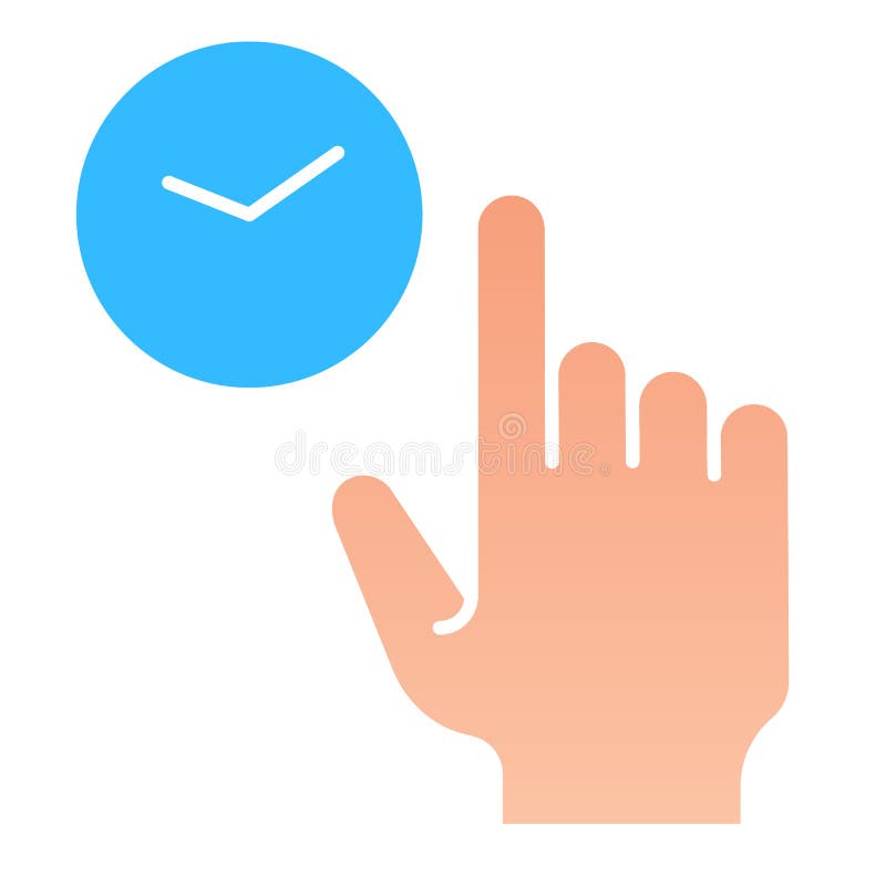 Hold Click Flat Icon. Touch and Hold Vector Illustration Isolated on ...