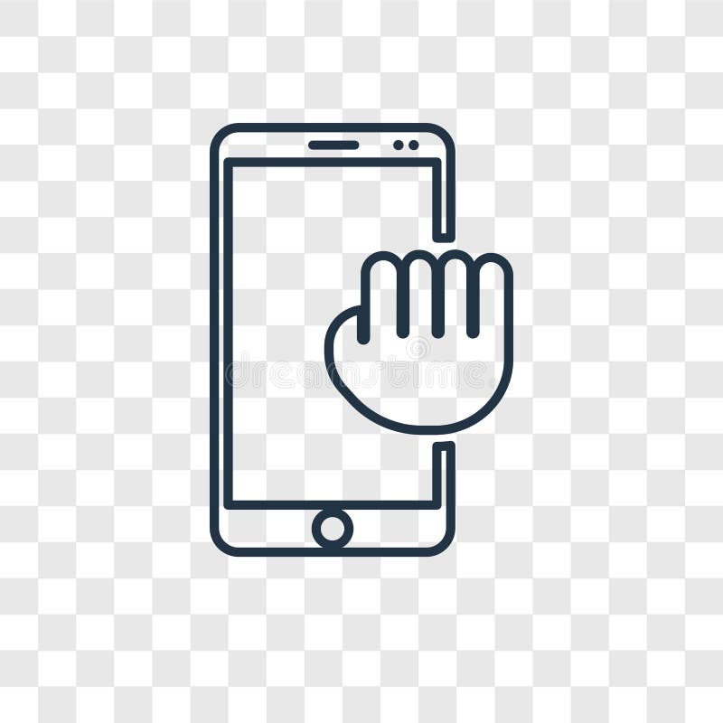 Hold Concept Vector Linear Icon Isolated on Transparent Background ...