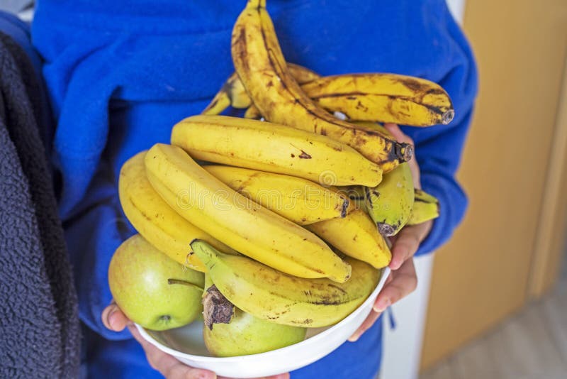 Hold a Deep Bowl with Bananas Stock Photo - Image of sweet, medley ...