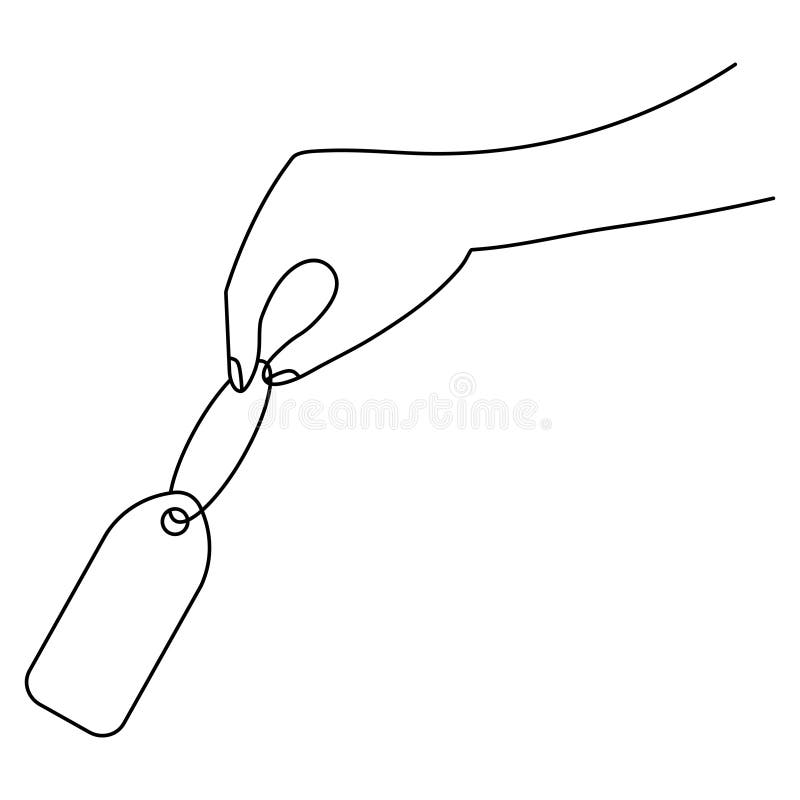 Hold an Empty Tag in Your Hand. Place for Text on Label. Sketch. the ...