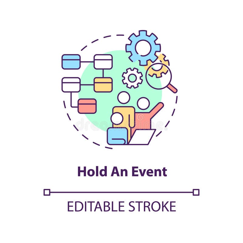 Hold event concept icon stock vector. Illustration of process - 246252026