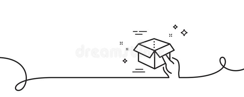 Hold Open Box Line Icon. Delivery Parcel Sign. Cargo Package ...