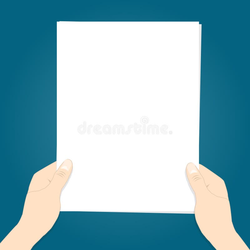 Hold Paper Hand Flat Vectorbusiness Working Space Top View Notebook ...