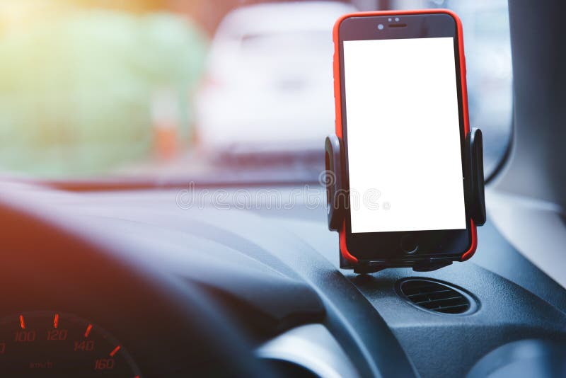 Holder Car Mobile Phone Gps Navigation Map Stock Photo - Image of ...