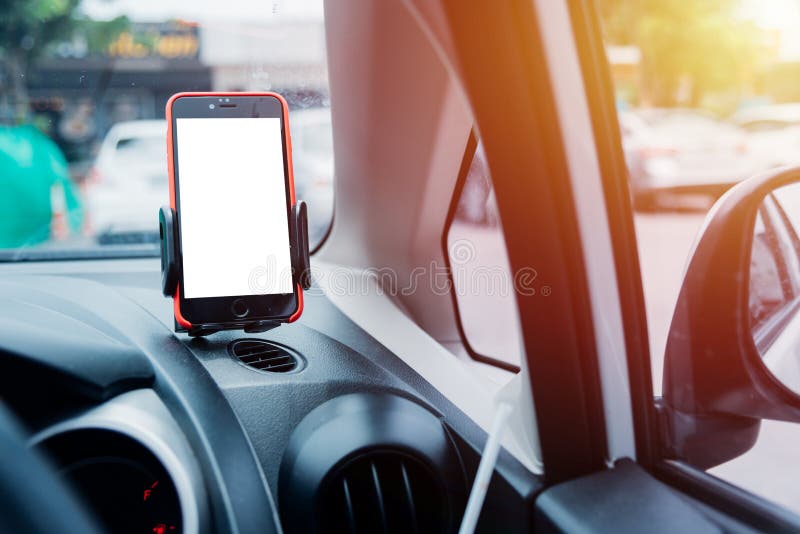 Holder Car Mobile Phone Gps Navigation Map Stock Image - Image of ...