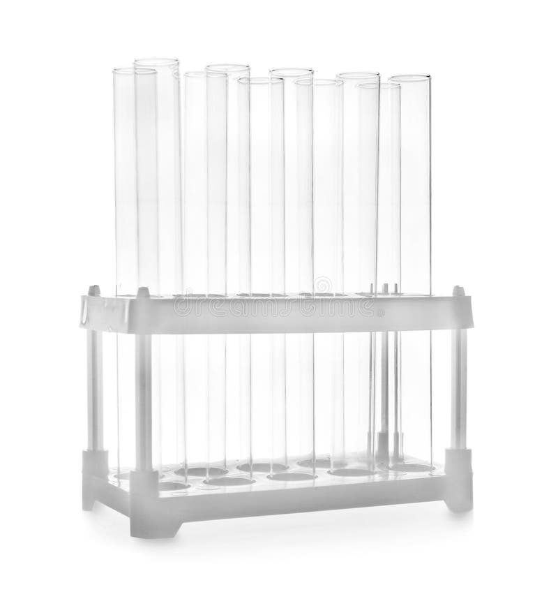 Holder with Empty Test Tubes. Laboratory Glassware Stock Image - Image ...