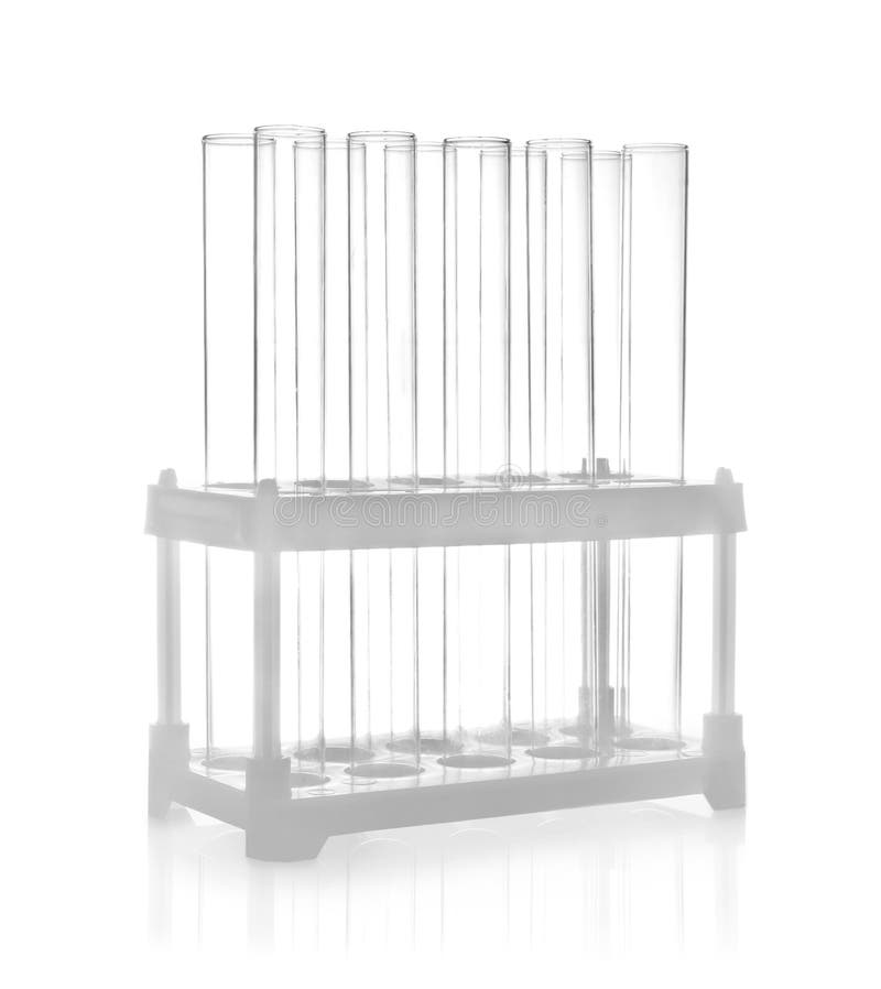 Holder with Empty Test Tubes. Laboratory Glassware Stock Image - Image ...