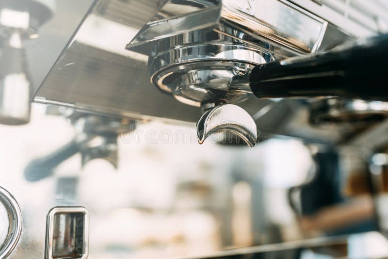 A Shiny New Coffee Machine in a Coffee Shop Stock Image - Image of foam ...