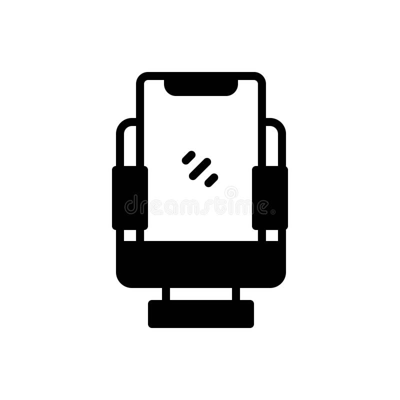 Black Solid Icon for Holders, Phone and Stand Stock Illustration ...