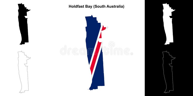 Holdfast Bay outline map stock vector. Illustration of australia ...