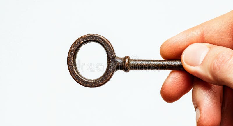 Holding an Antique Skeleton Key Signifies a Concept of Security and Its ...