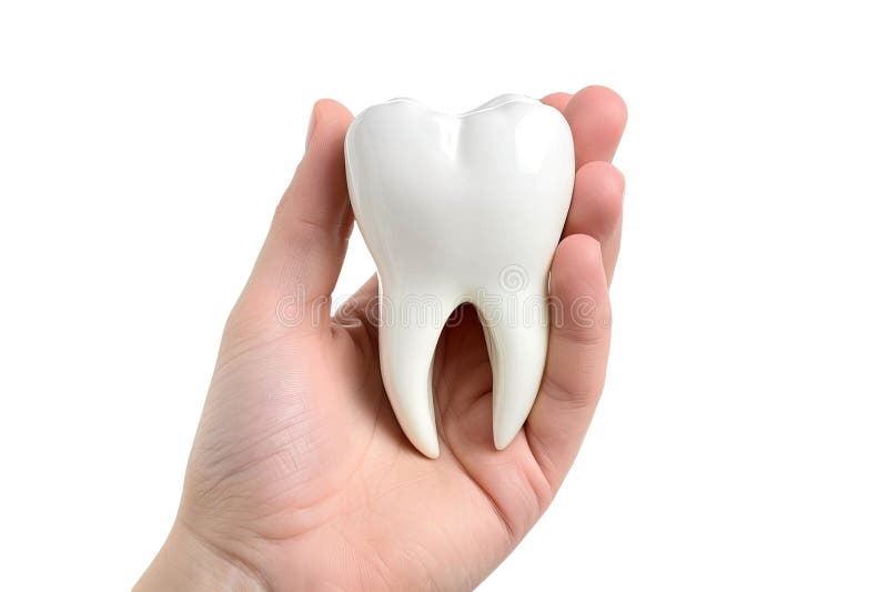 Holding a Beautiful Big Tooth on a White Background Stock Illustration ...