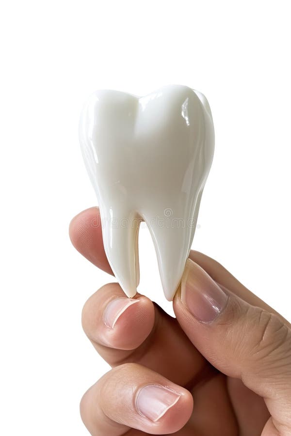 Holding a Beautiful Big Tooth on a White Background Stock Illustration ...
