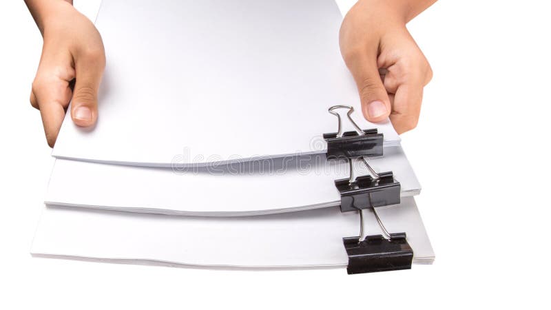 Holding Binder Clips White Paper Iv Stock Photos - Free & Royalty-Free ...
