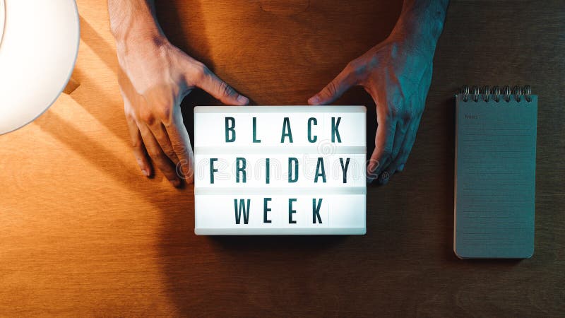 Holding Black Friday Week Sign Stock Image - Image of marketing, sale ...