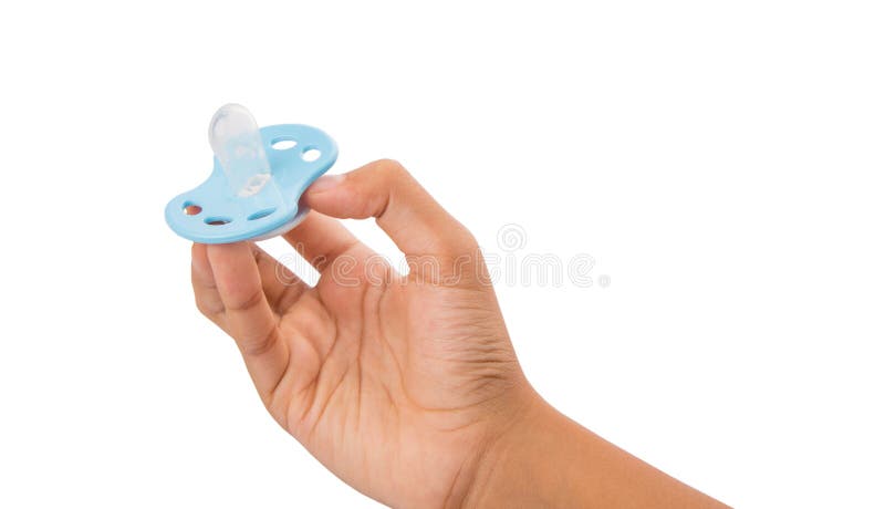 Holding Blue Pacifier III stock image. Image of small - 44566727