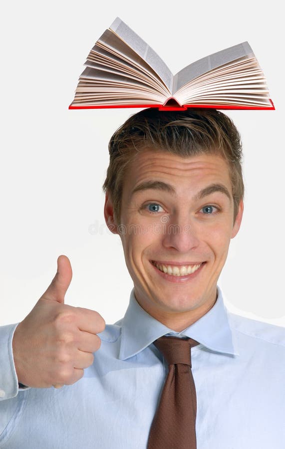 Holding Books Over His Head. Stock Image - Image of holding, lifestyle ...