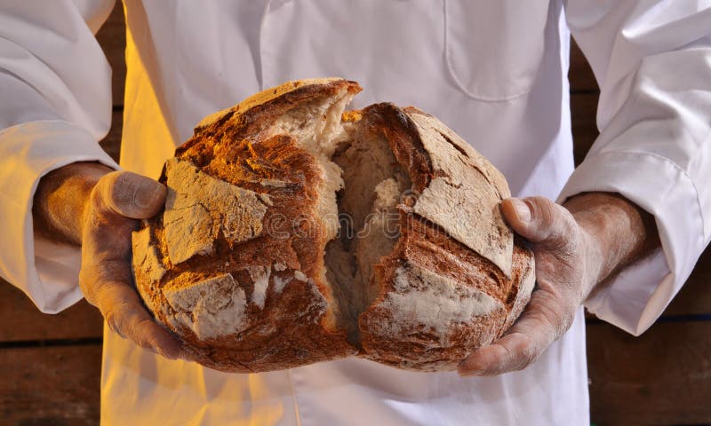 Holding a Bread stock image. Image of cuisine, opening - 49830767