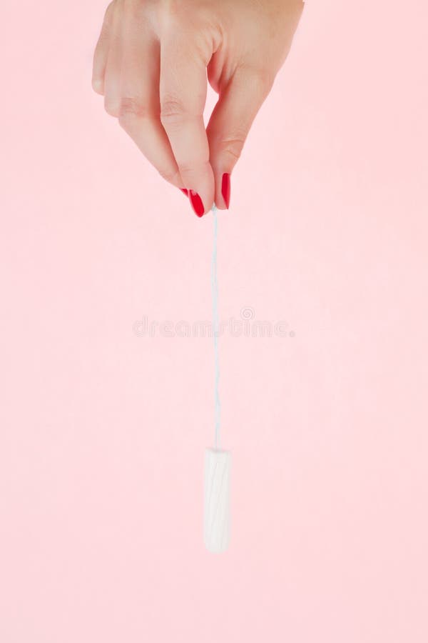 Holding clean tampon. stock image. Image of tampon, hand - 21708095