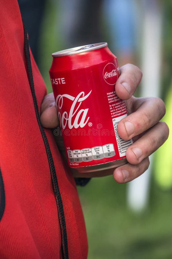 Holding a Coca Cola Can at Amsterdam the Netherlands 2018 Editorial ...