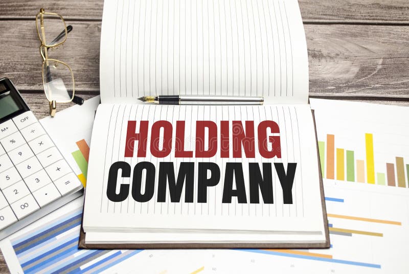 Holding Company Words with Calculator and Charts Stock Illustration ...