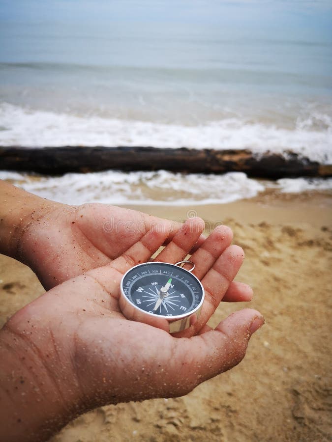 Holding on a Compass Showing Your Direction and Your Navigation by ...