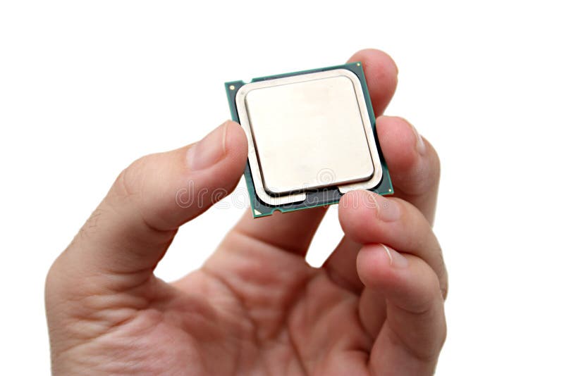 Holding a Computer Processing Unit CPU Stock Photo - Image of isolated ...