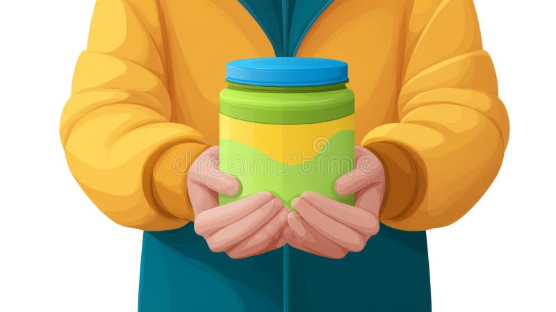 Holding a Container of Fertilizer or Plant Nutrient Mix Stock Image ...