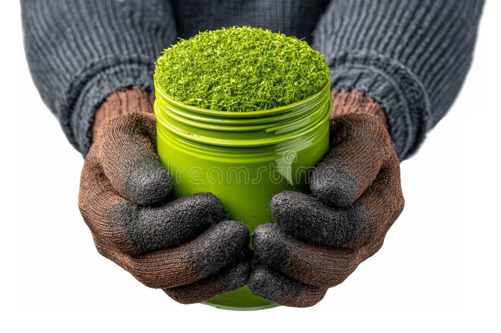 Holding a Container of Fertilizer or Plant Nutrient Mix Stock Photo ...
