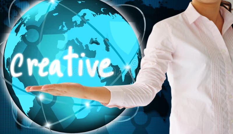 Holding Creative in His Hand Stock Photo - Image of business, computer ...